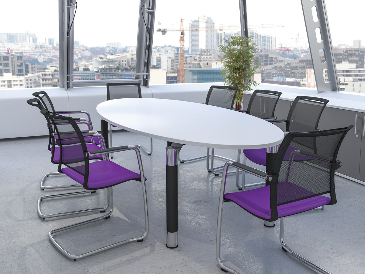 Kingston Elliptical Boardroom Tables With Metal Legs — Loop Workplace ...