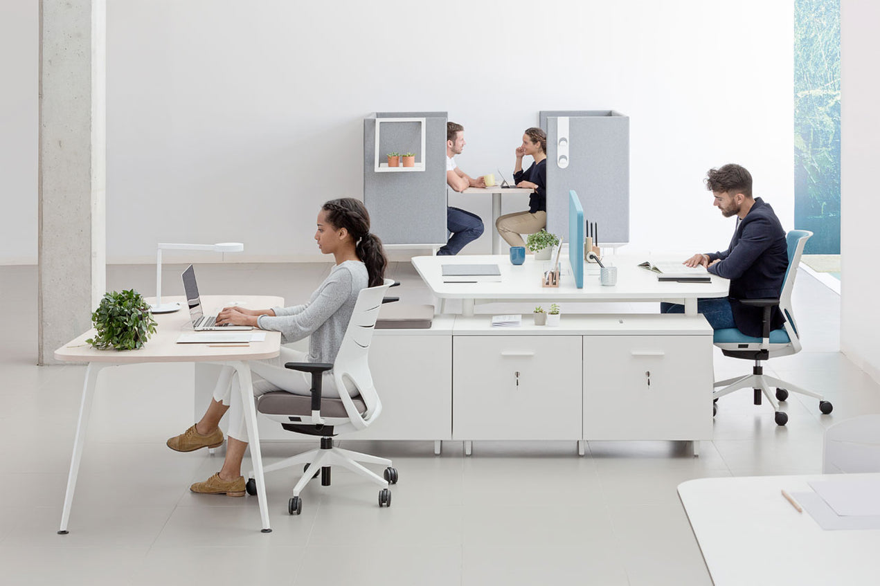 Twist Rectangular Office Desk - White Frame | Loop Furniture — Loop ...